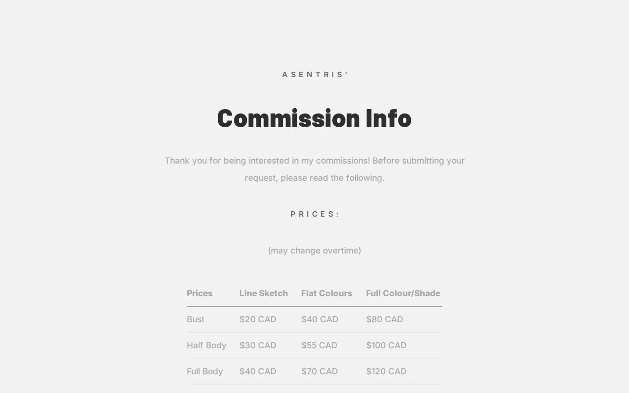 Asentris’ Commission Info